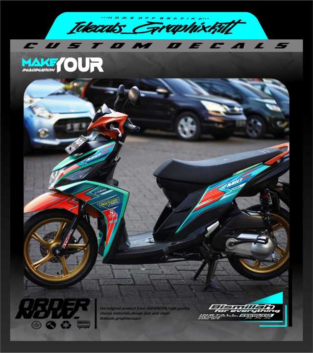 00342 sticker decals fullbody yamaha mio m3 tema garis racing simpel ...