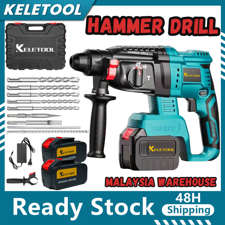 Cordless concrete breaker hammer wall breaker drill electric demolition ...