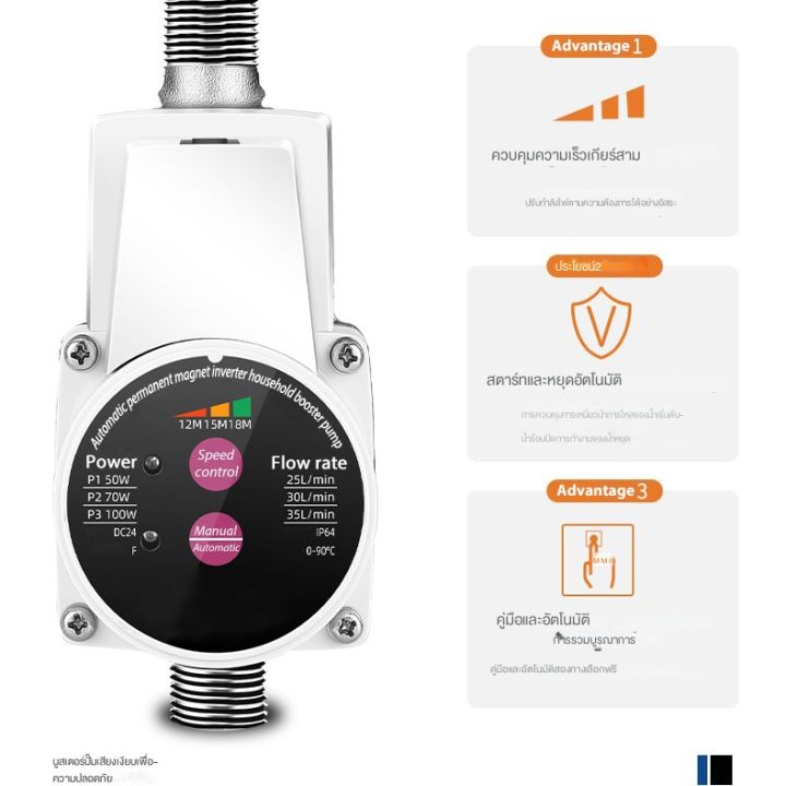200W DC 24V Water Booster Pump ปั้มน้ำอัตมัติ ปั๊มน้ำเครื่องทำน้ำอุ่น ...