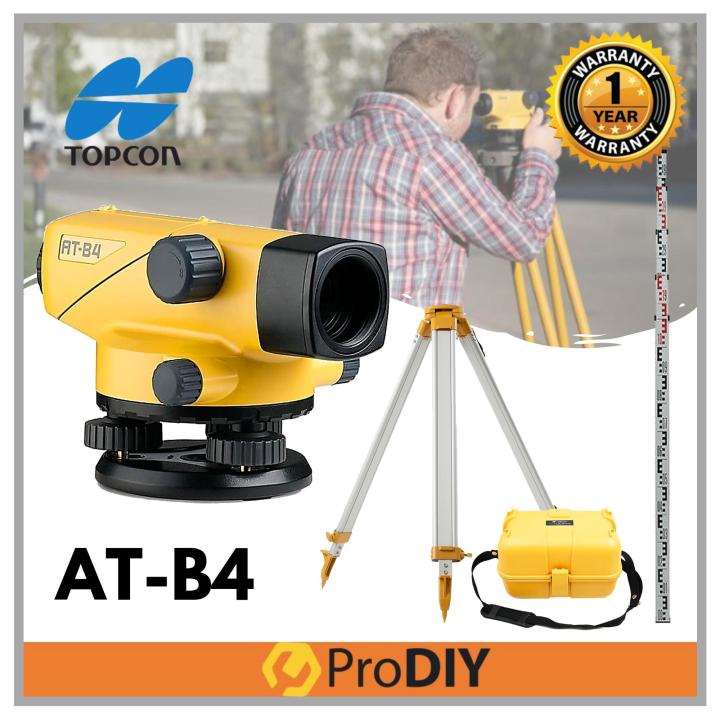 TOPCON AT-B4 Auto Leveling Dumpy With Ruler Staff & Tripod | Lazada