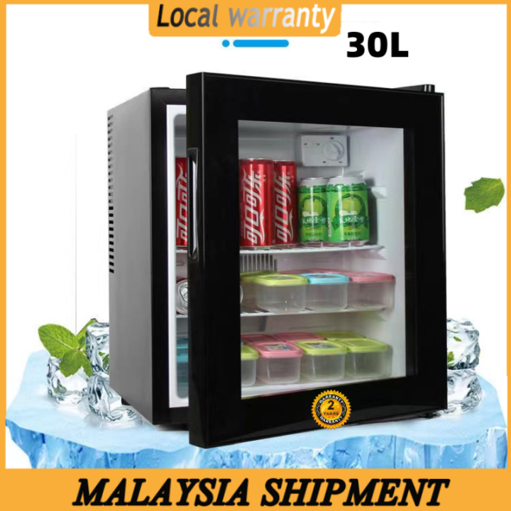 Mini Fridge small refrigerator 30L Glass Door Frozen Mini Hotel ...