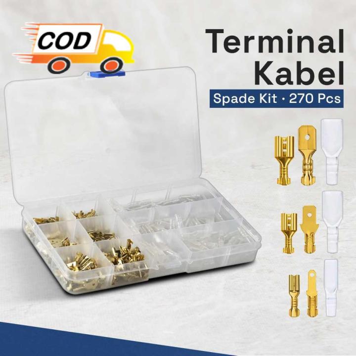 Terminal Kabel Listrik Rumah Konektor Insulasi Wire Crimp 270 PCS ...