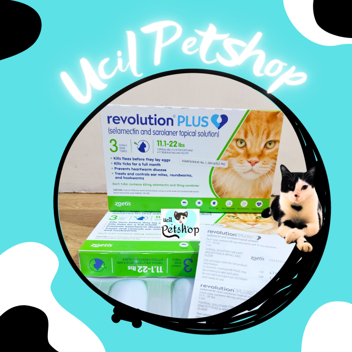 Revolution Plus Green Obat Cacing / Obat Kutu Kucing Berat Badan 5kg s ...