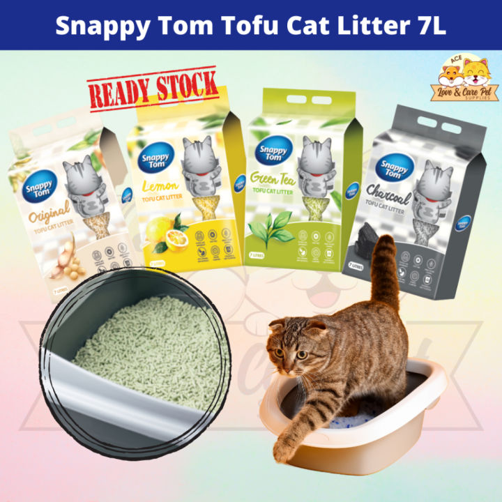 Snappy Tom Tofu Litter 7 litre - Lemon/Charcoal/Green Tea/Original ...