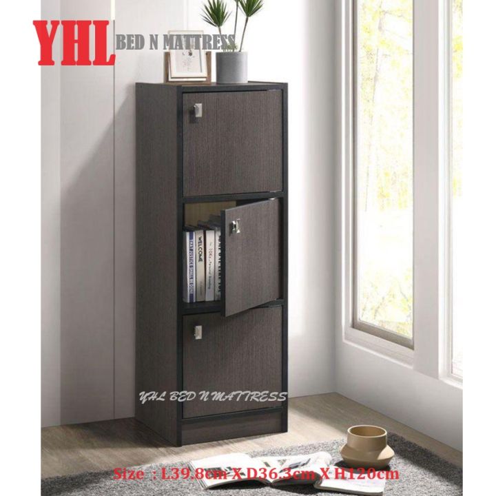 YHL New 3 Doors Cabinet / Multi Storage Cabinet / Bookcase / Utility Cabinet | Lazada Singapore