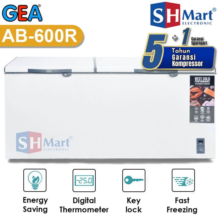 CHEST FREEZER GEA 2 PINTU KAPASITAS 500 LITER AB-600R / AB600R GARANSI ...