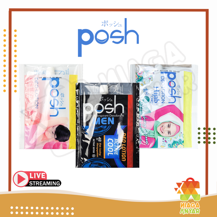 NA POSH Deo Lotion Whitening Hijab Chic Sachet / Posh Men Active Cool ...