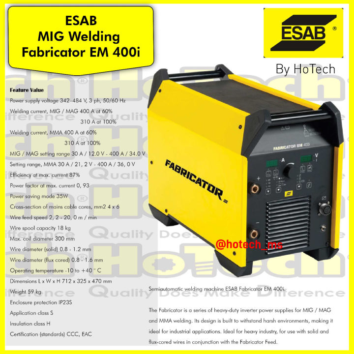 ESAB WELDING MIG FABRICATOR EM 400i & FEED 364 | ESAB | GMAW Welding Machine | ESAB GMAW Welding ...