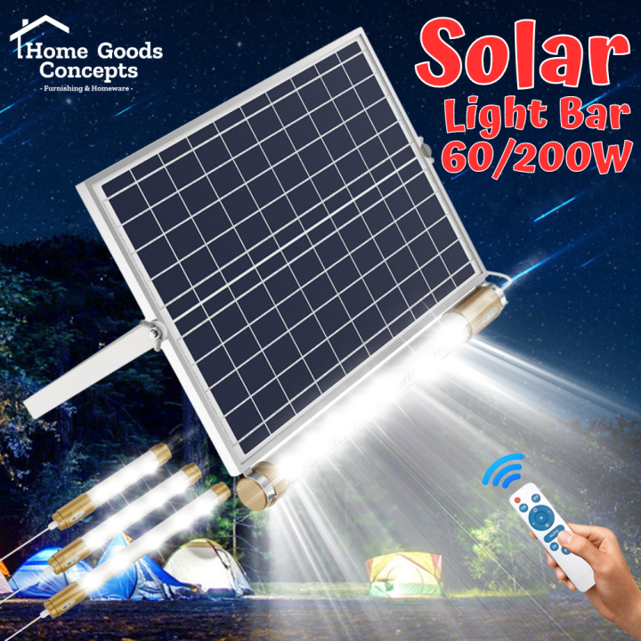 60/200W Solar LED Tube Lights for Home Outdoor Indoor Garden Balcony ...