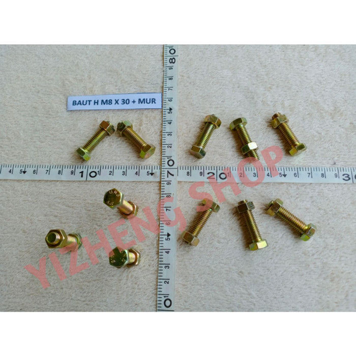 BAUT H M8 X 30 + MUR harga untuk 4 set | Lazada Indonesia