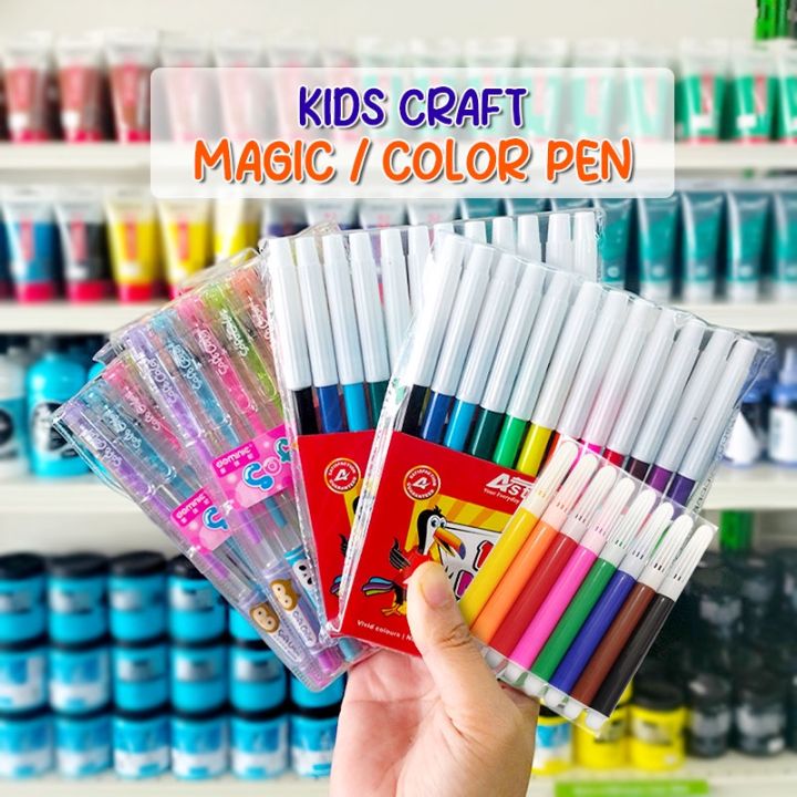 Craft.E Color Magic Pen Set of 12 Stationery Marker Colour Pen Craft ...