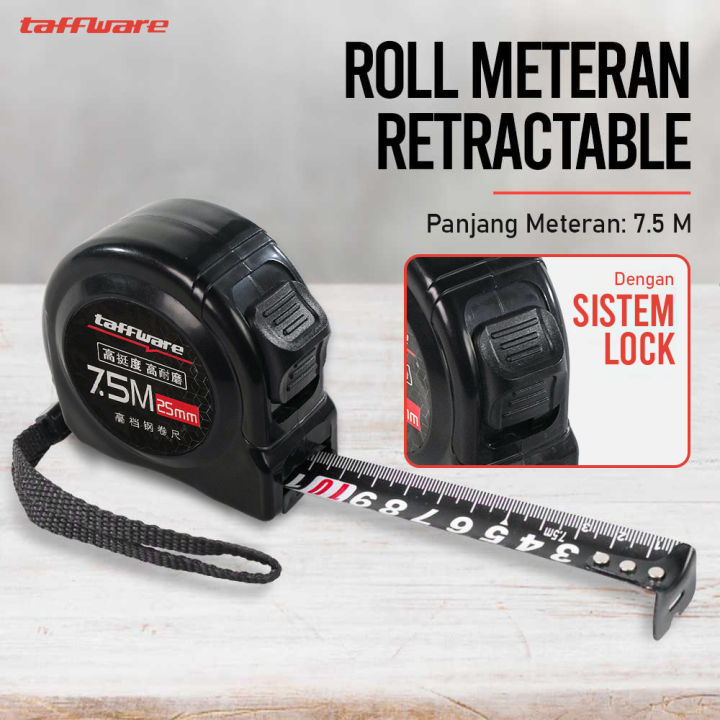 Taffware Roll Meteran Retractable Ruler Precision Steel 7.5M - SD75M ...
