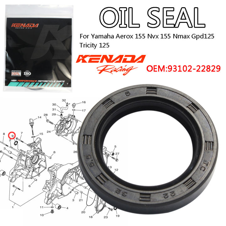 Kenada Racing For Yamaha Genuine Nmax V1 V2 /Aerox V1 V2 /Mio I 125 Magneto Oil Seal Genuine ...