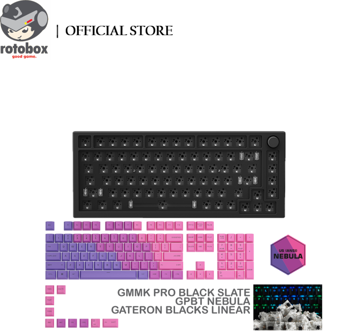 GLORIOUS GMMK PRO PRE-BUILT WITH SWITCHES & GPBT NEBULA KEYCAPS | Lazada PH