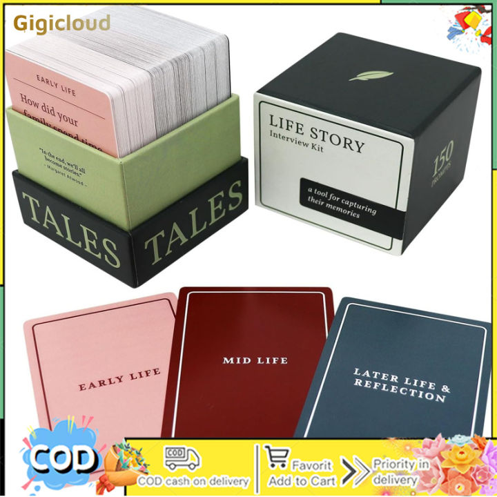 150 Pcs Life Story Interview Kit Cards, Family Conversation Cards With ...