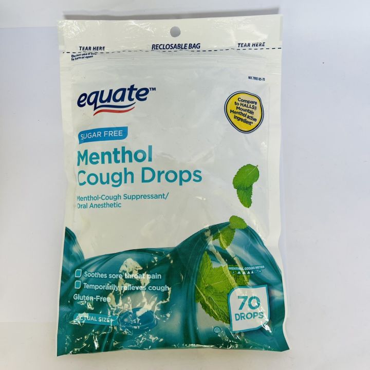 Equate Sugar Free Cough Drops Menthol, 70 drops Expiry date 12/2026 | Lazada PH