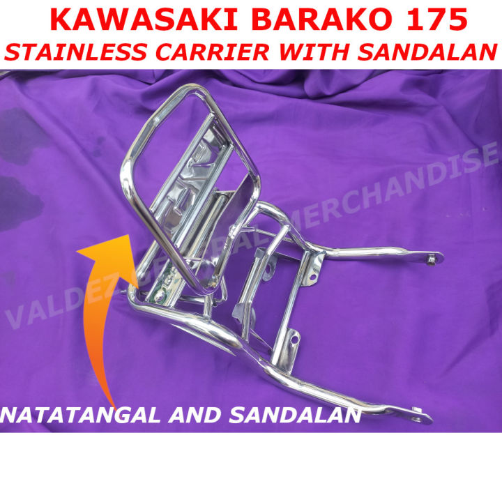 New STAINLESS CARRIER WITH SANDALAN FOR Kawasaki BARAKO 175, 1,400 ...