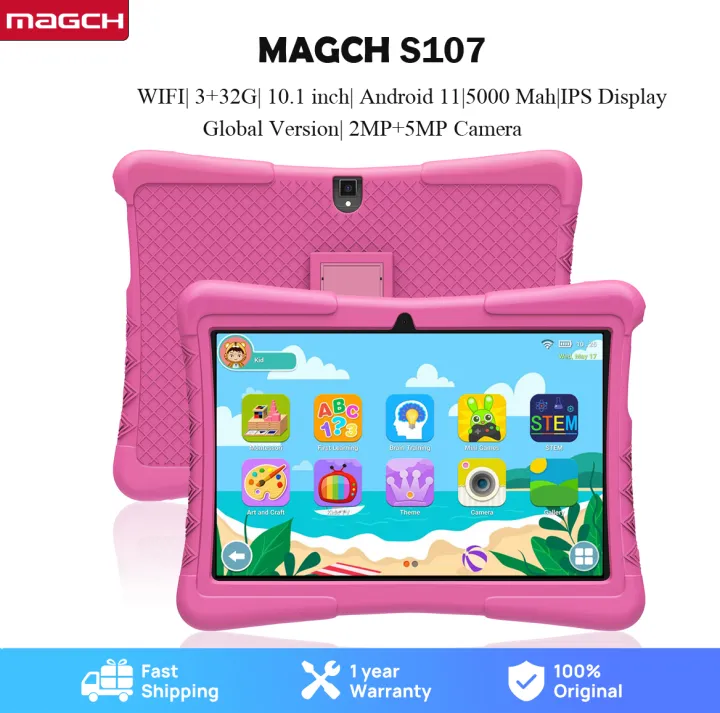 【Free Case+1 year warranty】MAGCH S107 Kids Tablet Android 11.0 10.1 ...
