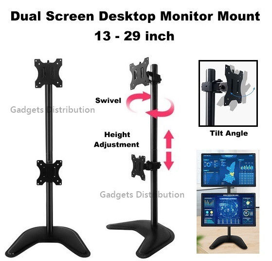 SM SM-2R-T024 13 - 29 inch Dual Two Double 2 Arm Screen Monitor TV ...