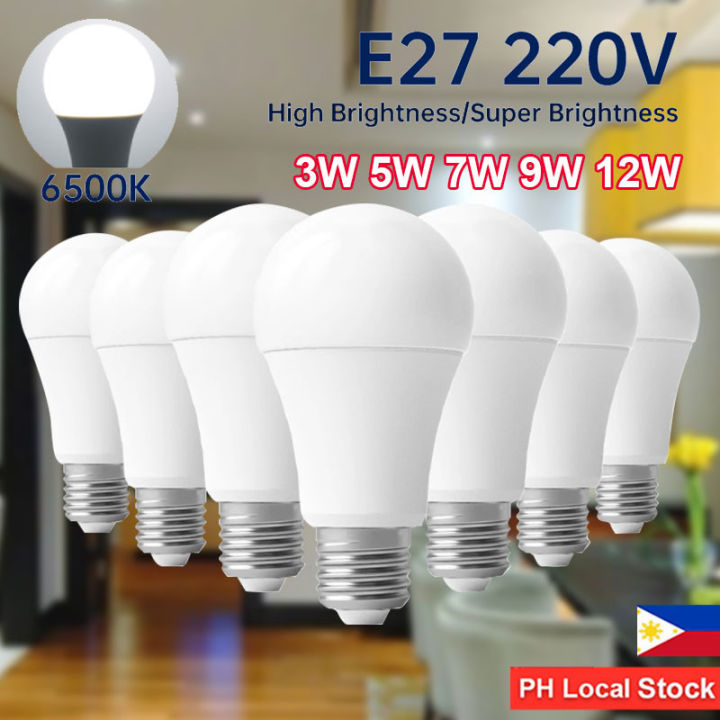 【Local Stock】E27 LED Blub Light white Daylight Led Light Bulbs Spotlight Table lamp LED Light 3W ...