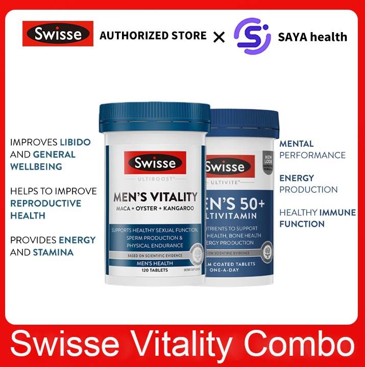 Swisse Vitality Combo（Swisse Ultiboost Men's Vitality 120 Tablets+Swisse Ultivite Men's ...