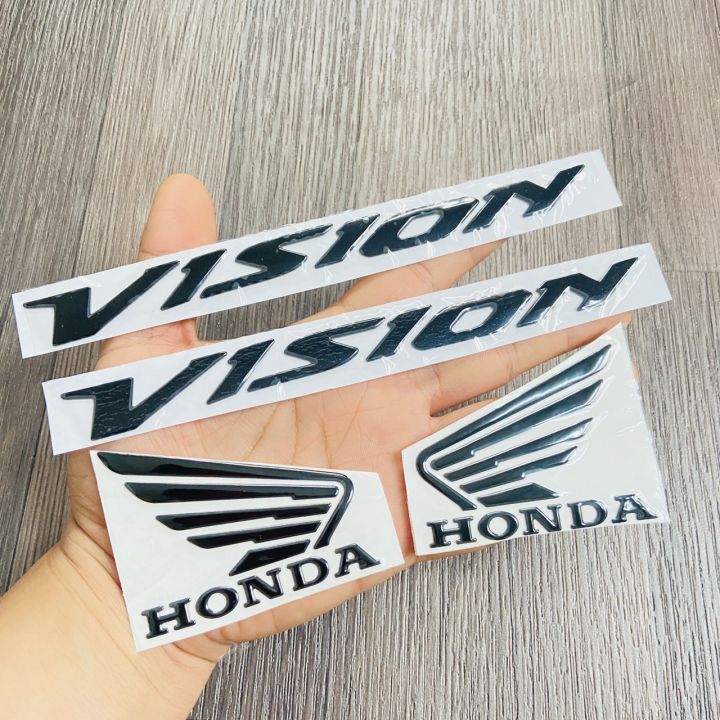 [HCM][COMBO VISION] TEM LOGO CHỮ VISION KẾT HỢP CÁNH CHIM HONDA NHỰA ...