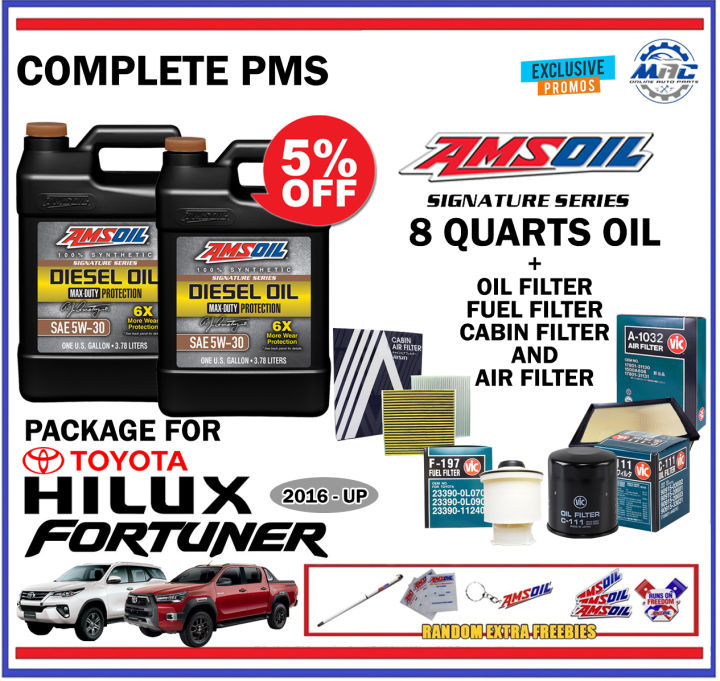 AMSOIL Signature Series Max Duty 5W-30 8 quarts COMPLETE PMS Package ...