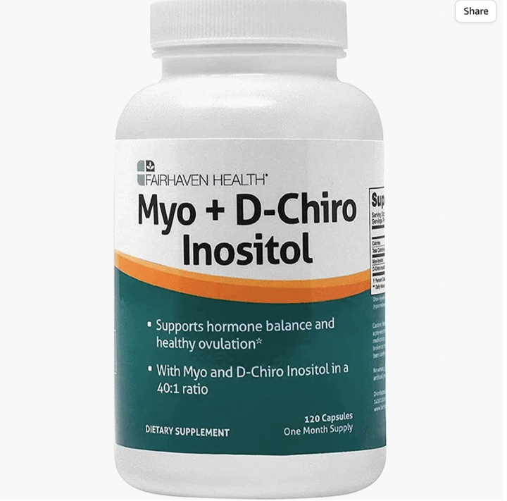 Myo-Inositol and D-Chiro Inositol Blend, 40:1 Ratio, Female Fertility ...