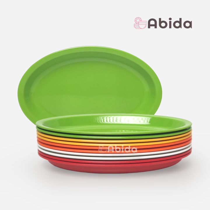Abida 1 Lusin Piring Oval Melamin 9 inch - Piring Saji Lusinan - Piring ...