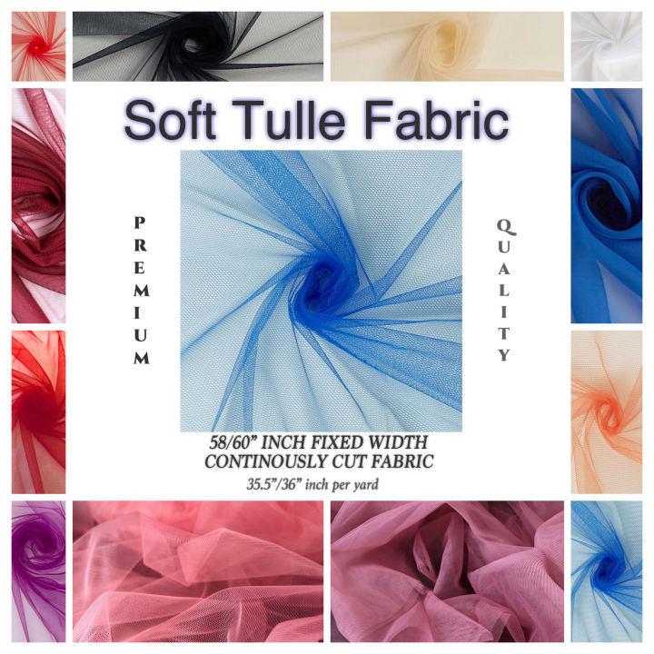 Soft Tulle Per Yard 35 or 35.5 Inches Length and 58 to 60 Fixed Width ...