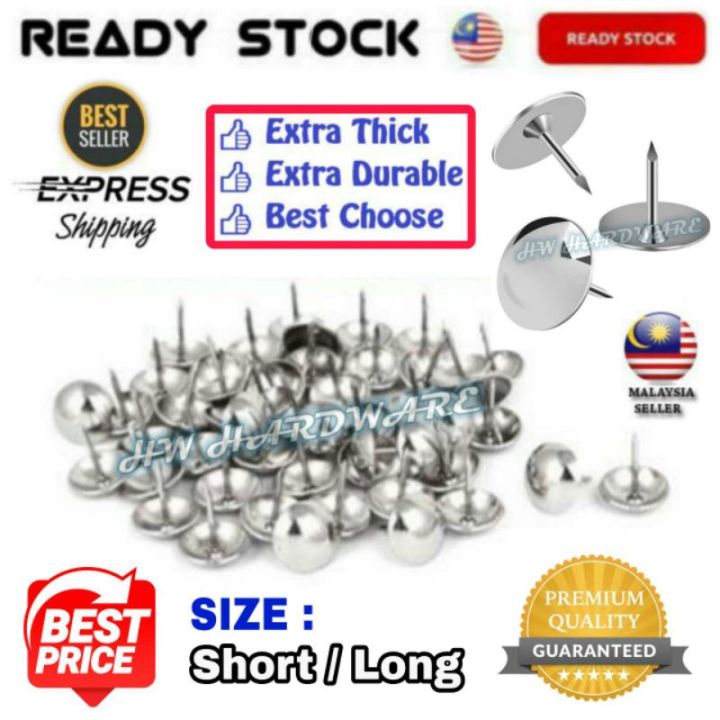 Chrome Plates Thumb Tack (Long / Short) / Paku Tekan (Panjang /Pendek ...