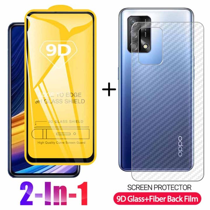 2 In 1 ฟิล์มด้านหลัง ฟิล์มกระจก Oppo แบบกาวเต็มจอ 9d ของแท้ ทุกรุ่น