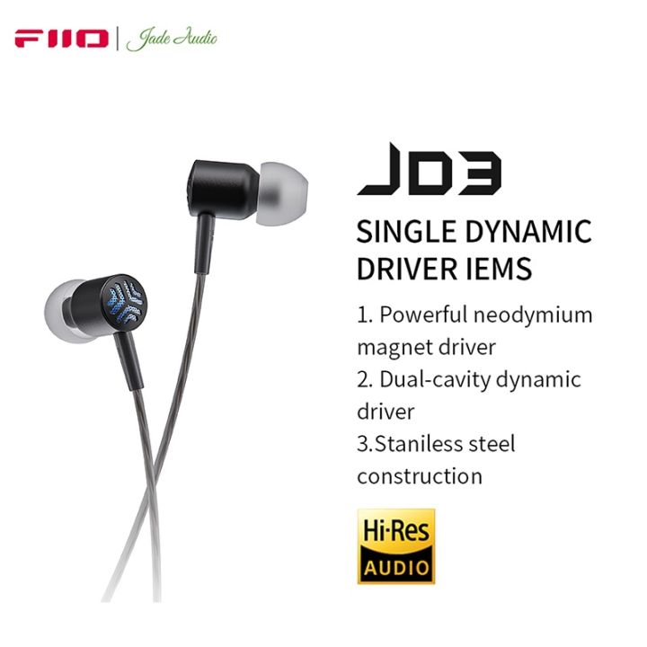 FiiO JadeAudio JD3 Harman-tuned Dynamic Bass Earphone/Headset with HD ...