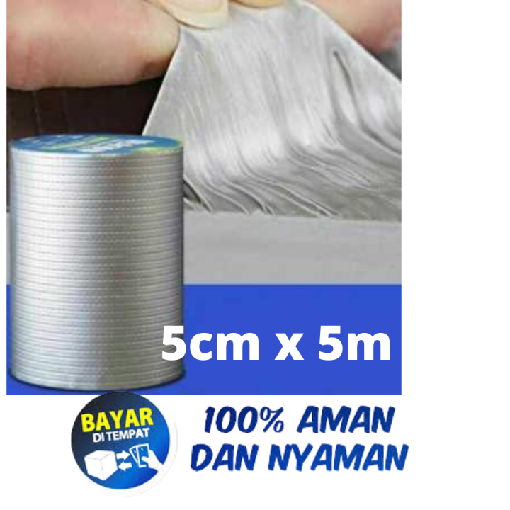 Lakban Anti Bocor Anti Air Aluminium Foil Butyl 5cmX5M Lem Talang Tambal Atap Rumah 5CM X 5M ...