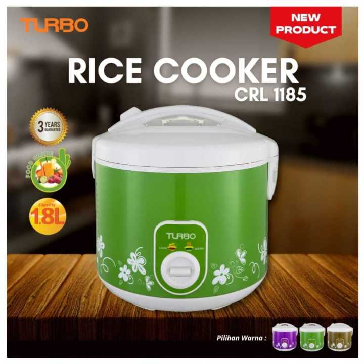TURBO CRL-1185 WARNA HIJAU RICE COOKER 1,8 LITER - BERGARANSI RESMI ...