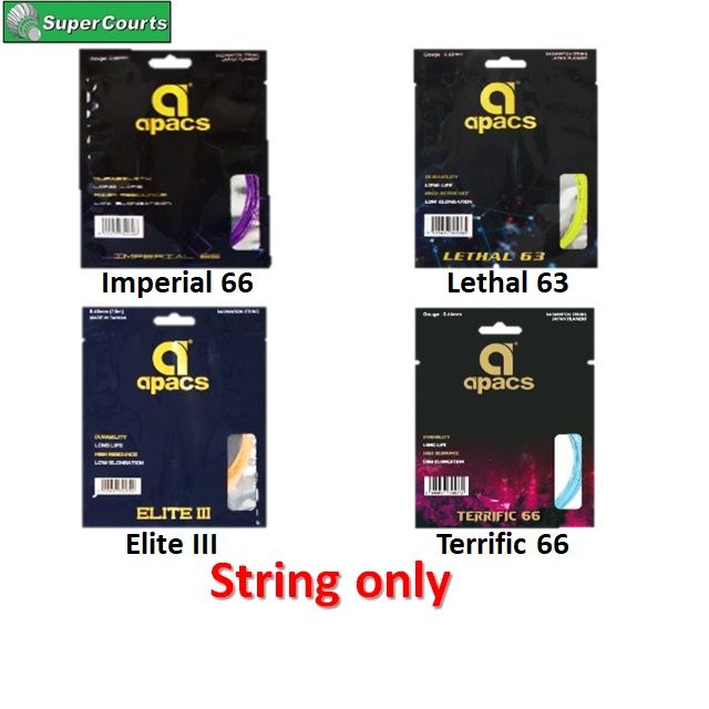 Apacs Elite III/Terrific 66/Lethal 63/Imperial 66 Badminton String (1 ...
