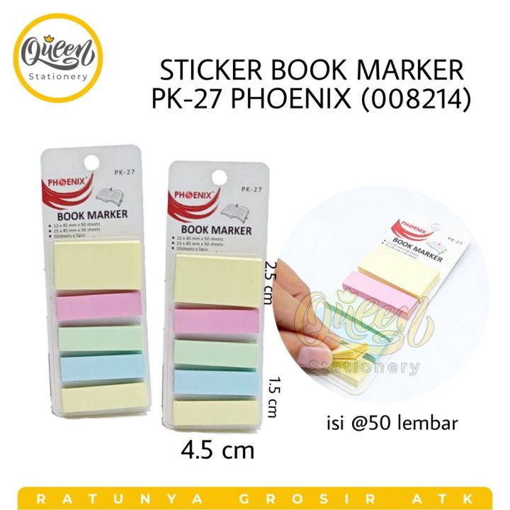 1 PAD STICKER BOOK MARKER PK-27 PHOENIX / BOOKMARKER / PENANDA BUKU ...