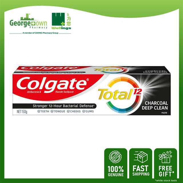 COLGATE TOOTHPASTE TOTAL CHARCOAL DEEP CLEAN 150G | Lazada