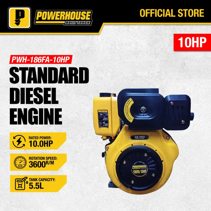 POWERHOUSE 10HP Industrial Diesel Standard Speed Engine 3,600RPM 10HP ...