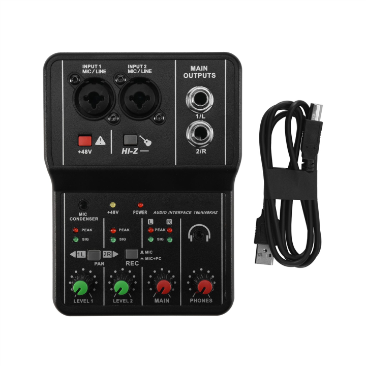 Q-12 Sound Card Audio Mixer Sound Board Console Desk System Interface 4 ...