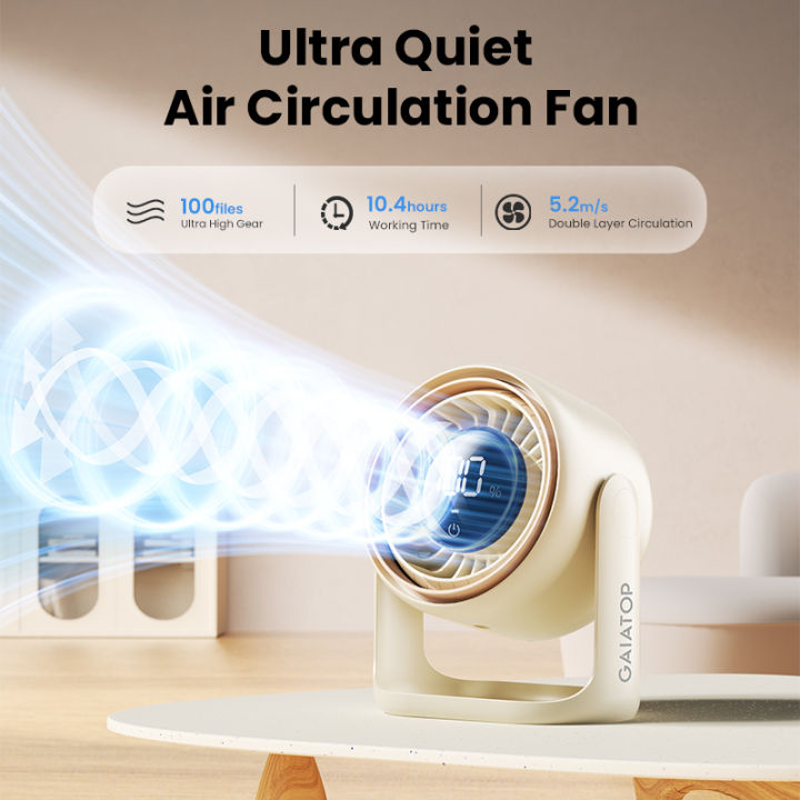 g Gaiatop Ultra-Compact Desk Fan - 90° Adjustable, Whisper-Quiet ...