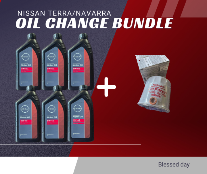 Nissan Genuine Oil Semi Synthetic 5W-40 CF-4 Oil Change Package for D23 ...