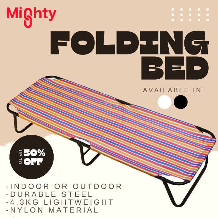 [Mighty] Folding Bed Portable Bed Single Bed Indoor or Outdoor Use High ...