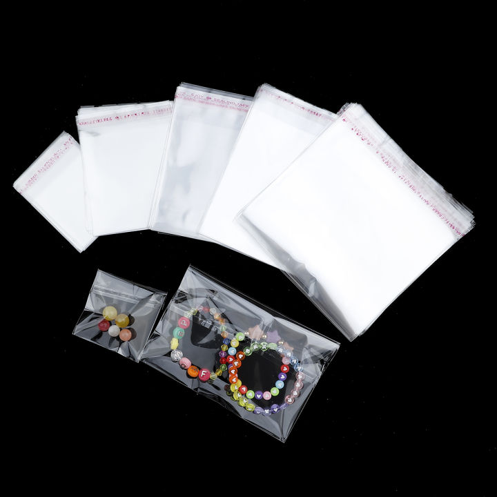 100/200pcs Transparent Self-Adhesive Seal OPP Plastic Bag Clear ...