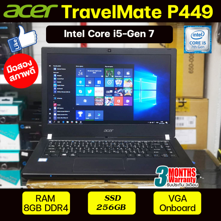 Spot supply โน๊ตบุ๊ค Notebook Acer TravelMate P449 Core i5 Gen 7 Ram 8GB SSD 256GB รับประกัน 3 ...