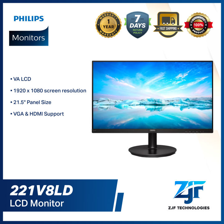 Philips 221V8LD 21.5 inch LCD Monitor | VA LCD Technology | 1080p ...