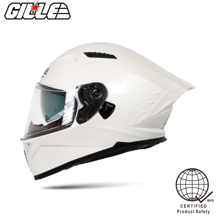 GILLE 843 CIRCUIT Full Face Dual Visor Plain Color Motorcycle Helmet ...
