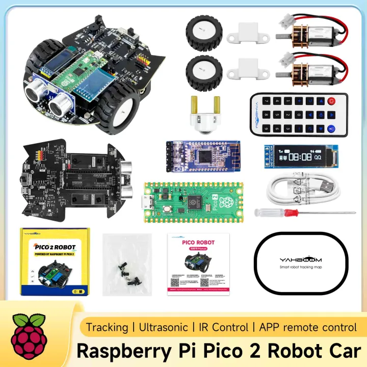 Raspberry Pi Pico2 Robot Car DIY Robotic Electronic Kit Education ...