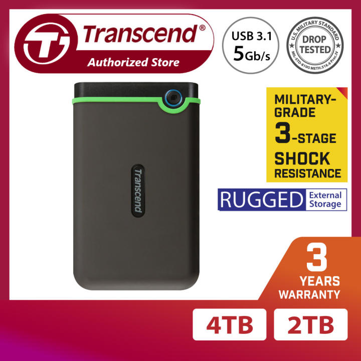 Transcend 2T/4T Type C 2.5" Portable Hard Drive StoreJet 25M3C Slim ...