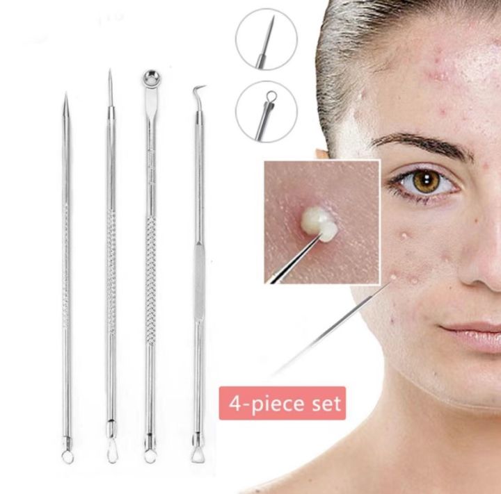 🔥Dream Poem👍4Pcs/set Stainless Steel Comedone Blackhead Extractor ...
